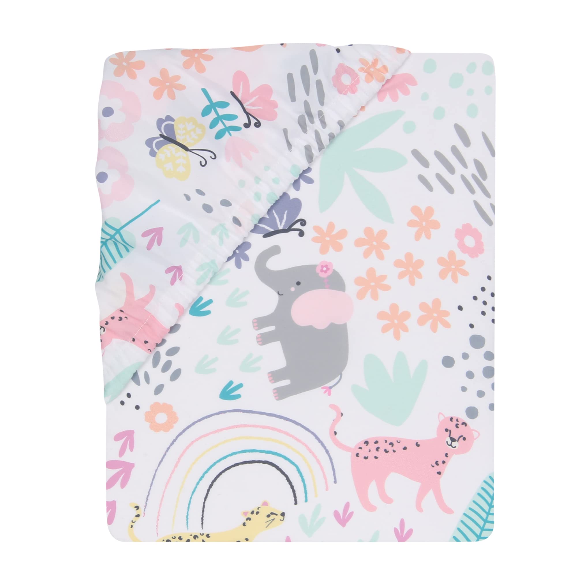 Rainbow Jungle Fitted Crib Sheet