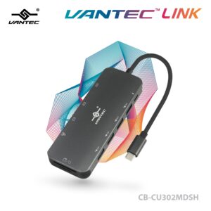 Vantec Link USB C Multi-Function Hub with 2xHDMI 4K, VGA, Gigabit, SD, MicroSD, 2xUSB 3.1, 2xUSB 2.0, PD 100W, USB C (CB-CU302MDSH)