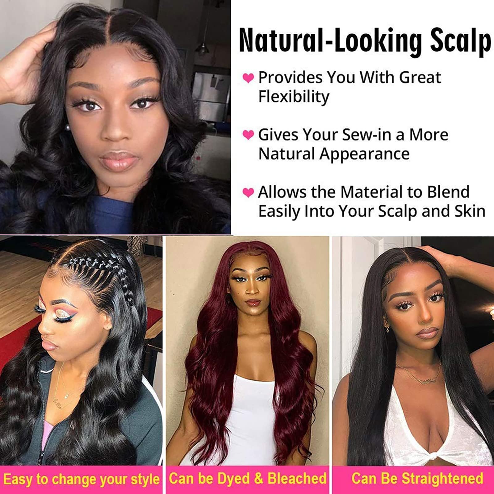 4x4 Body Wave Lace Front Wigs Human Hair Pre Plucked with Baby Hair 150% Density 16 Inch Human Hair Wigs Brazilian Virgin Frontal 4x4 Glueless HD Lace Closure Wig Human Hair for Black Women