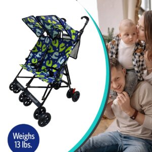 AmorosO Twin Lightweight Umbrella Stroller - Easy to Clean Stroller - Baby Stroller with Four Wheels - Travel-Ready Stroller - with Extra Storage - Sunlight and Light Rain Protection - Black