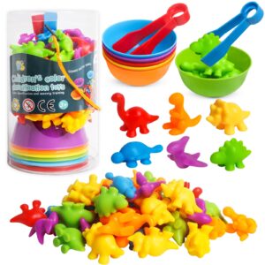 jocha color sorting and counting dinosaurs toys for toddlers 3 5 4 years old preschool matching learning educational game montessori sensory math classification activities toys for kids boys girls