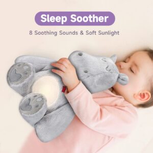 Voices Baby Plush Toy AI Smart Cry Detection Musical White Noise Machines Newborn Bouncer Registry Gifts, Cute Stuff Plushies Animal Light Toy with Sleep Sound Nursery Décor Toddlers Soother