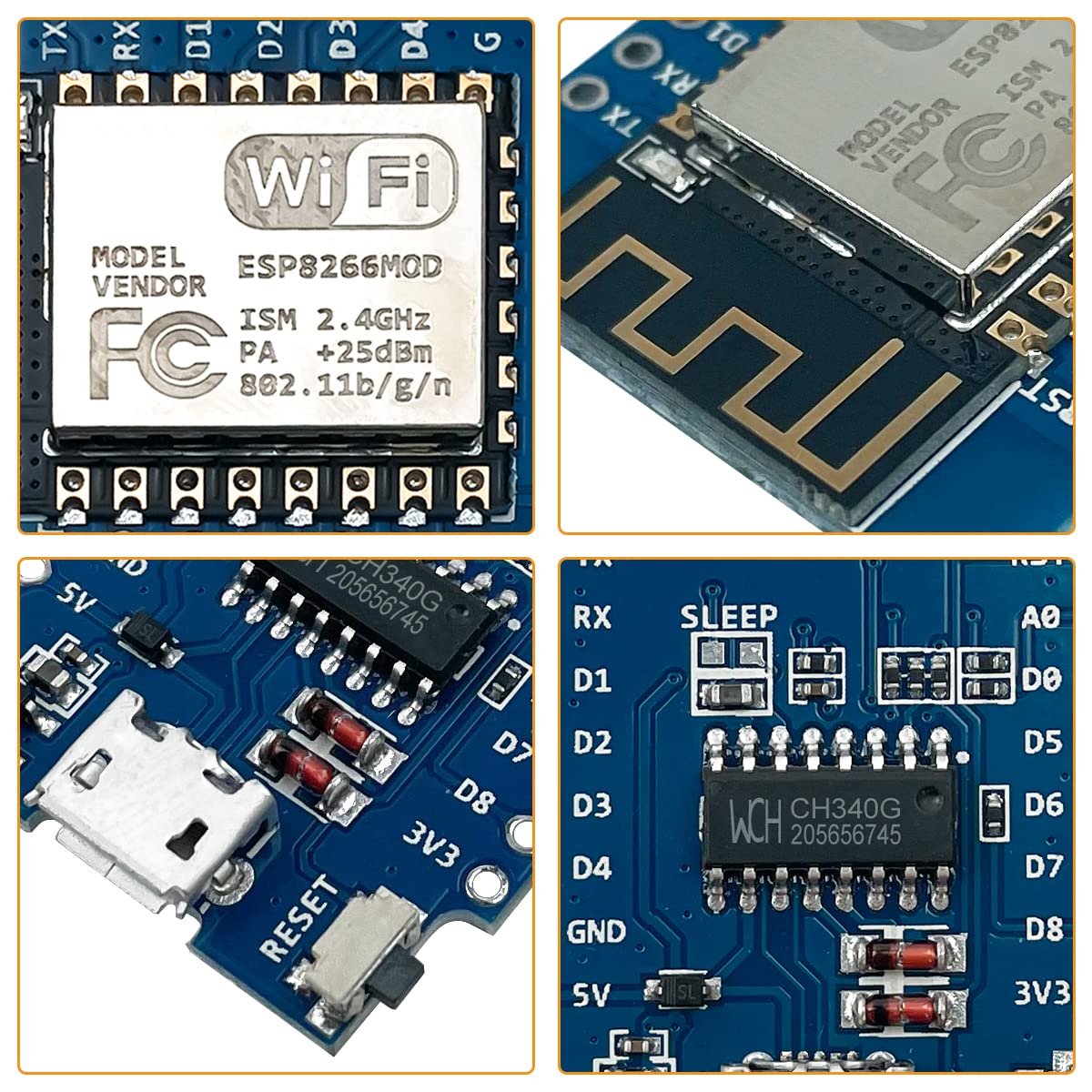 Hosyond 5Pcs D1 Mini NodeMcu ESP8266 ESP-12F WiFi Module Development Board Compatible with Arduino/WeMos D1 Mini