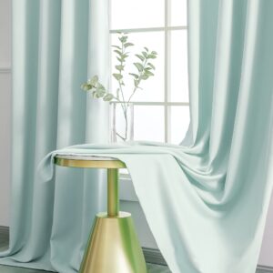 YGO Aqua Curtains 54 Inch Length for Kids Room Thermal Insulated Blackout Curtains for Small Short Window Drape Grommet 34x54 Inches Long