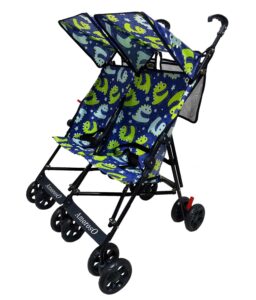 amoroso twin lightweight umbrella stroller - easy to clean stroller - baby stroller with four wheels - travel-ready stroller - with extra storage - sunlight and light rain protection - black