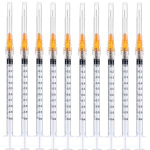 15pack 1ml/cc plastic sterile syringes with 25ga and cap, for scientific labs, industrial adhesives, individually package