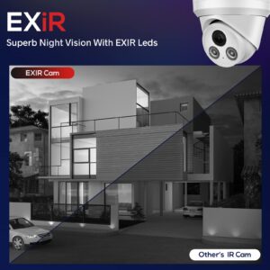 Compatible for Hikvision 5MP IP PoE Turret Camera -AI Human/Vehicle Detection,Built in Mic,100ft EXIR Night Vision,Outdoor Turret Poe IP Camera+2.8mm Lens+IP67+30fps