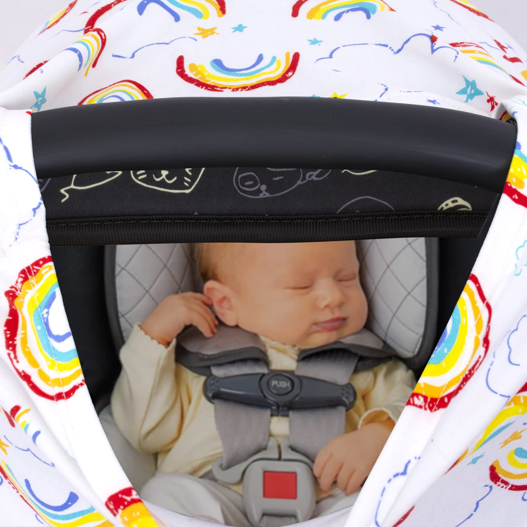 Cloele Car Seat Canopy for Babies Nursing Cover Breastfeeding Scarf - Multi Use Baby Car Seat Covers Rainbow Infant Stroller Cover Newborn Breastfeeding Nursing Cover