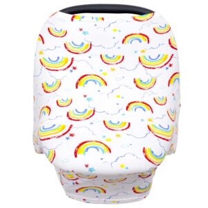 cloele car seat canopy for babies nursing cover breastfeeding scarf - multi use baby car seat covers rainbow infant stroller cover newborn breastfeeding nursing cover