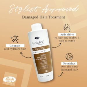 Lisap Top Care Repair | Elixir Care Shampoo | Cleanses, Hydrates, and Adds Shine to Dry, Damaged Hair | 16.91 fl oz