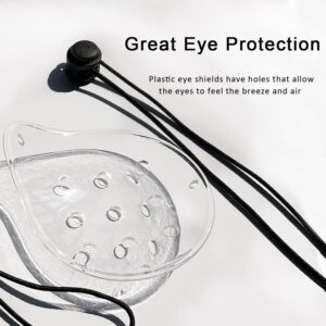 Vandorla Eye Shield, 2 Pcs Plastic Eye Shield Eye Patch for Eye Protection Eye Surgery Covering Breathable with 2 Elastic Rope, Transparent