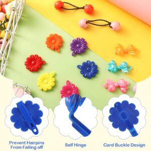 60 Pcs Self Hinge Hair Barrettes for Girls Ball Bubble Hair Accessories 80s 90s Assorted Hair Clips Elastic Ponytail for Baby Toddler (Lovely Style)