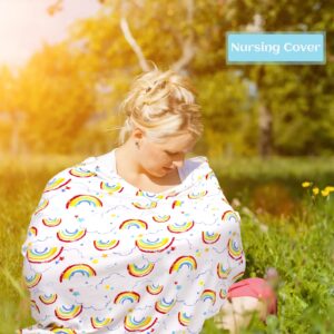 Cloele Car Seat Canopy for Babies Nursing Cover Breastfeeding Scarf - Multi Use Baby Car Seat Covers Rainbow Infant Stroller Cover Newborn Breastfeeding Nursing Cover