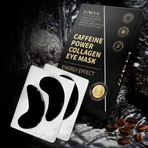 ROUSE Collagen Under Eye Patches with Caffeine Eye Treatment Mask for Dark Circles Eye Fatigue Puffiness Refreshing Revitalizing Skin Care Eye Gel Pads-20 Pairs