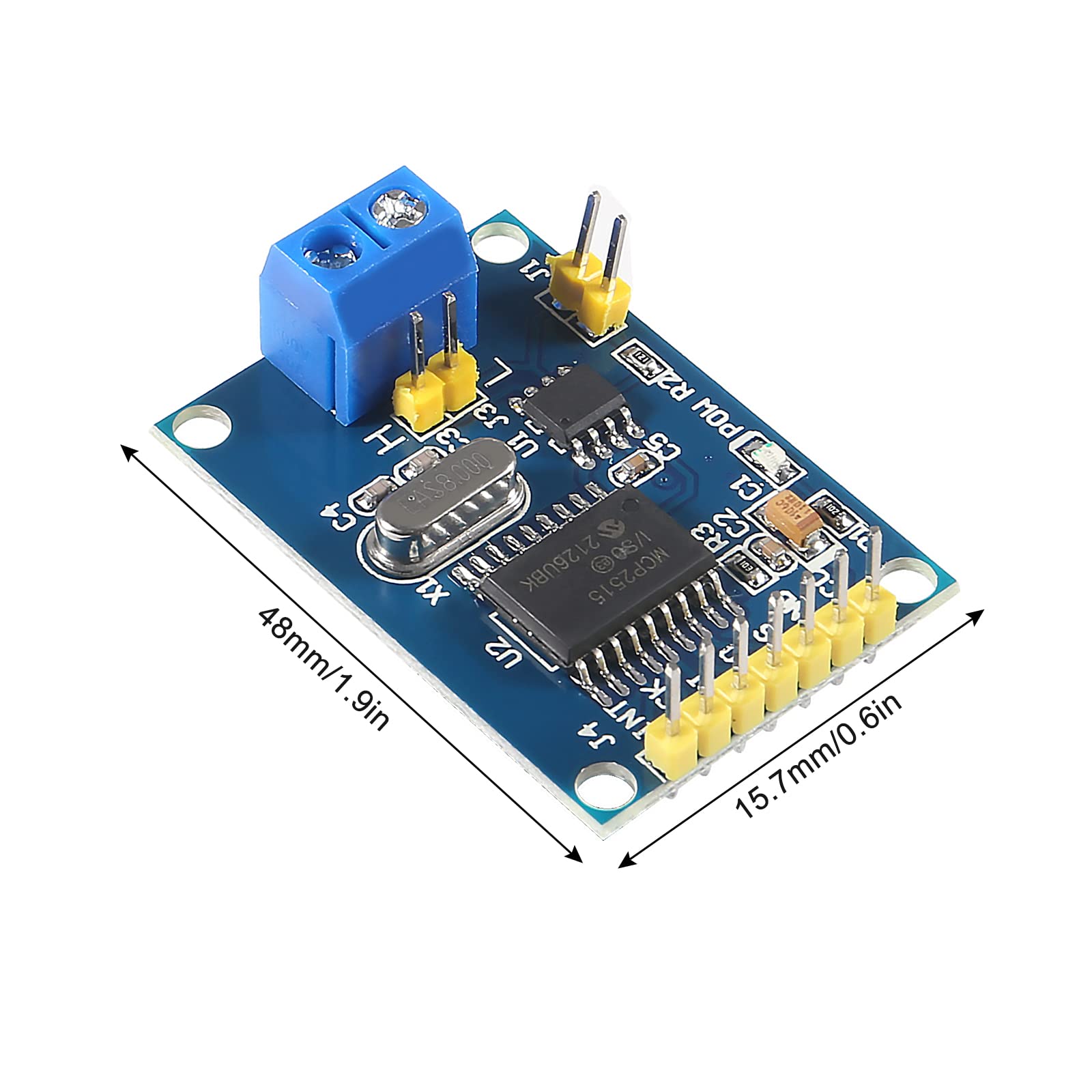 AOICRIE 2Pcs MCP2515 CAN Bus Module TJA1050 Receiver SPI Module for Arduino 51 MCU ARM Controller Development Board (2 PCS)