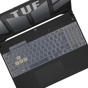 keyboard cover for asus tuf dash 15 & f15 fx517, tuf gaming a16 fa617, tuf gaming a15 fa507 fa507nu & a17 fa707 fa707nu, tuf gaming f17 fx707 & f15 fx507 series laptop keyboard skin - clear