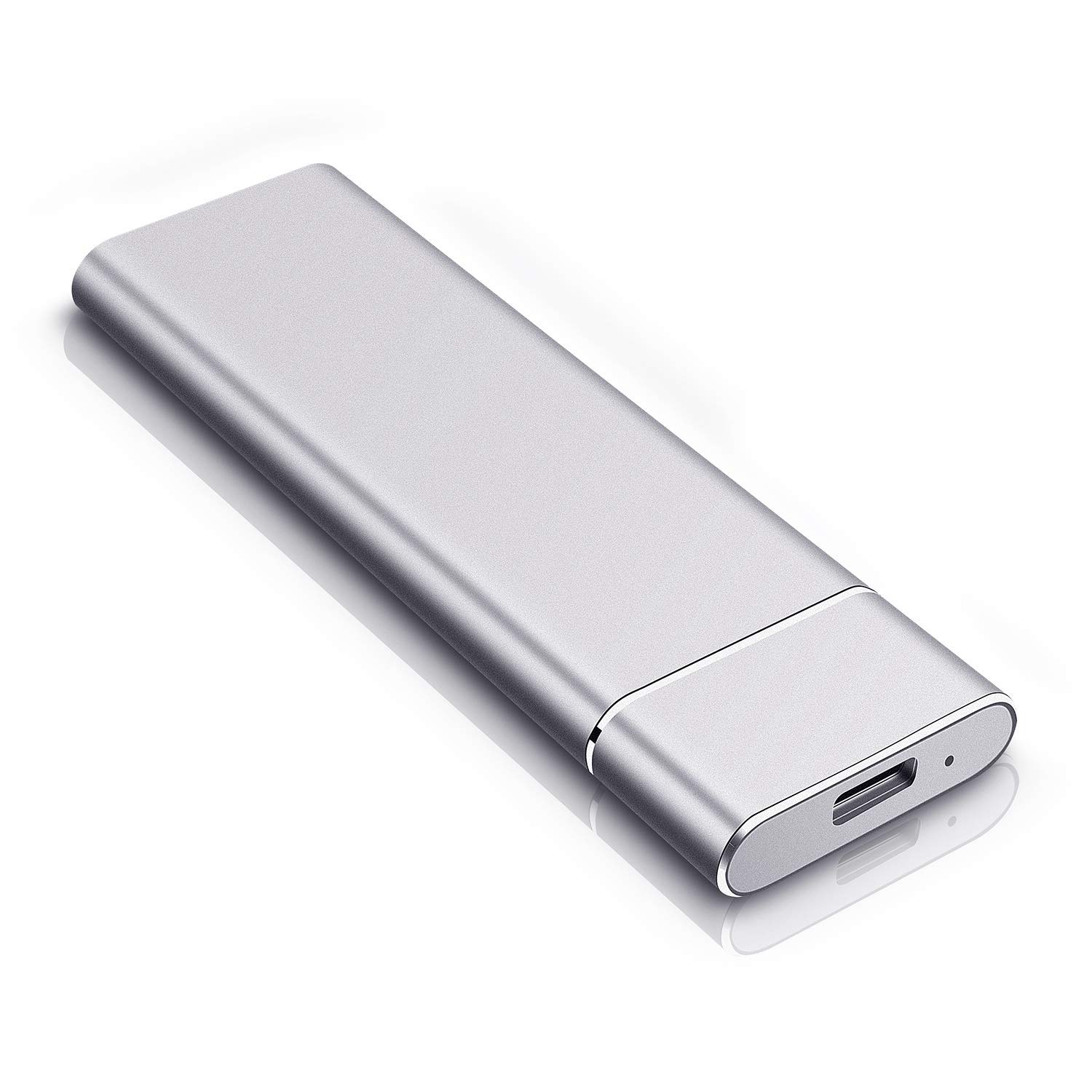 KIMLOUUY Portable Ultra-Thin 512GB 1TB Mobile Solid State Drive, External Solid State Drive USB3.1 Type C, Portable Expansion Hard Drive, Compatible with Desktop, Laptop, Mac, PS4 (1TB, Silver)