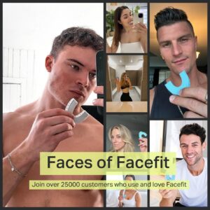 Jaw Exerciser by Facefit - Men & Women - Tone and strengthen your jawline, cheeks, chin and lips - Food-grade Silicone (Cool Grey)