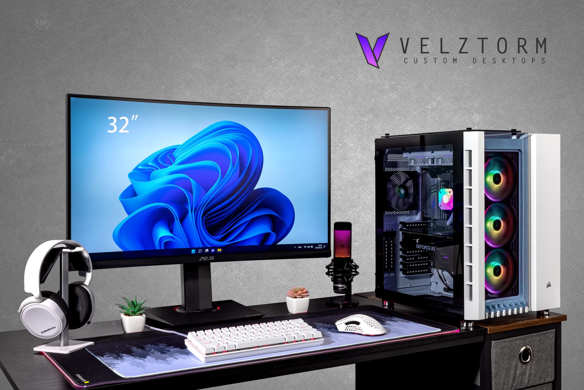 Velztorm Prizma 12th Gen CTO Gaming Desktop (Intel i9-12900K (Alder Lake) 16-Core, GeForce RTX 3060 12GB, 64GB DDR5 4800MHz RAM, 1TB PCIe SSD, 240 mm AIO, 1000W PSU, WiFi 6, BT 5.2, Win10H)