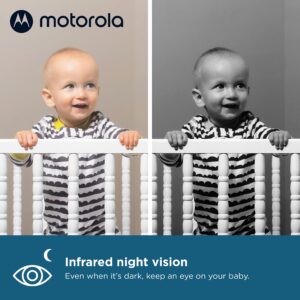 Motorola VM481 Indoor Video Baby Monitor W/Camera, 1000ft Range 2.4 GHz Wireless 2" Color Screen, 1-Way Audio, Manual Pan/Tilt, Digital Zoom Sound Level Indication, Night Vision