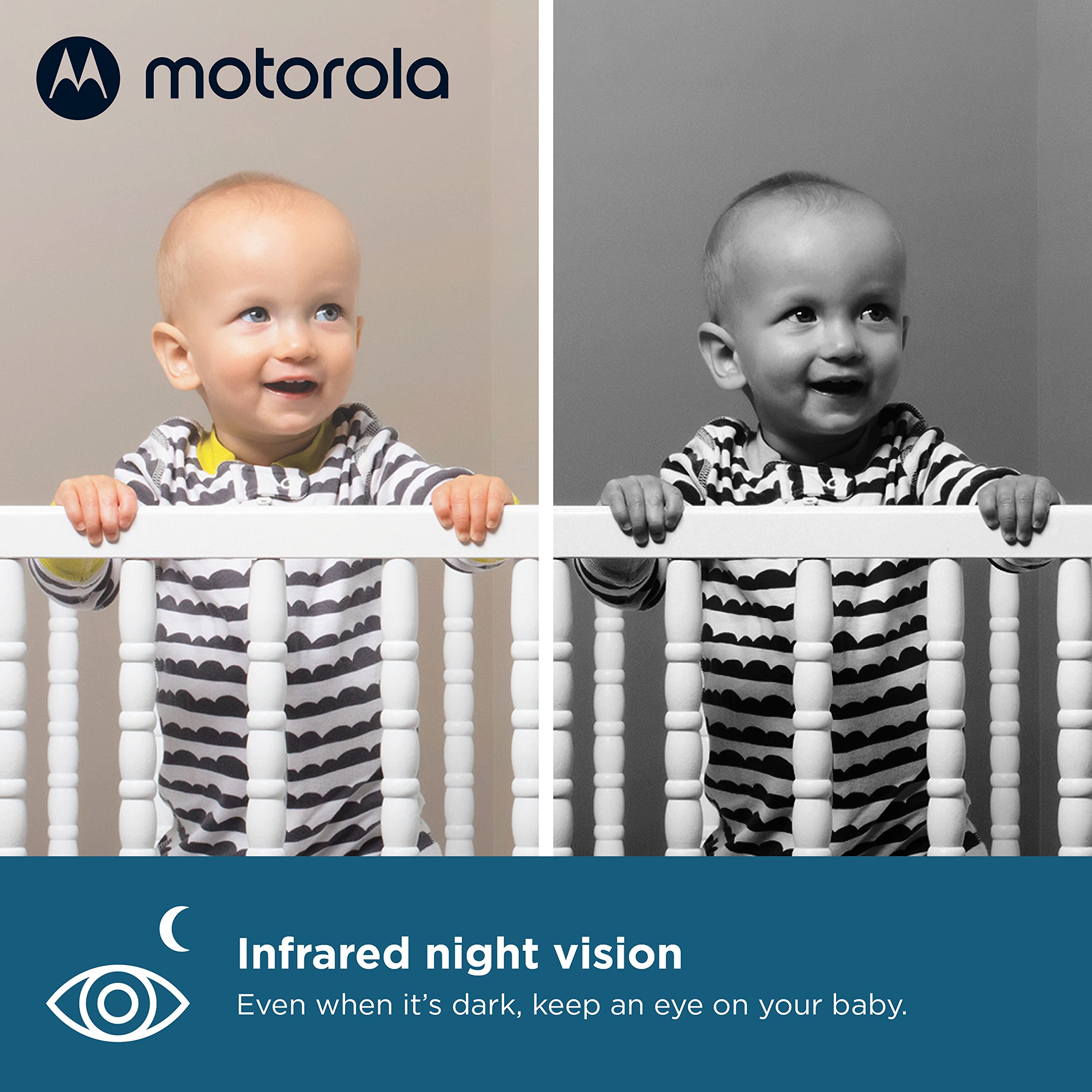 Motorola VM481 Indoor Video Baby Monitor W/Camera, 1000ft Range 2.4 GHz Wireless 2" Color Screen, 1-Way Audio, Manual Pan/Tilt, Digital Zoom Sound Level Indication, Night Vision