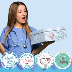 1000 Pcs Healthcare Workers Thanks Stickers 1.5 Inch Nurse Week Stickers Healthcare Gifts Nursing Stickers CNA Week Gifts Nursing School Graduation Labels for Nurses Doctor Card Envelope Package Seals