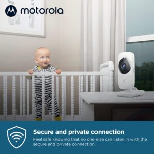 Motorola VM481 Indoor Video Baby Monitor W/Camera, 1000ft Range 2.4 GHz Wireless 2" Color Screen, 1-Way Audio, Manual Pan/Tilt, Digital Zoom Sound Level Indication, Night Vision