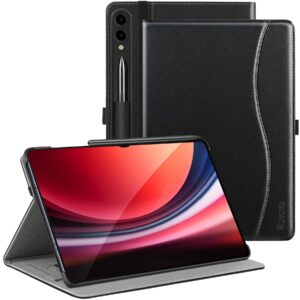 ztotopcases for samsung galaxy tab s10 ultra 2024/s9 ultra 2023/s8 ultra 2022 case,14.6" premium pu leather cover with s pen holder,pocket/multi-angles for tablet s10 /s9/s8 ultra tablet, black