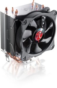 raijintek aidos ii cpu air cooler with 10025 pwm fan, 4 copper direct contact heat pipes for intel lga 115x/amd am4