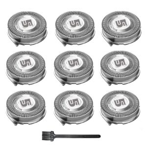 sh50 replacement heads for philips norelco series 5000 electric shaver, replacement blades head fit for phillips series 5000 (s5xxx), aquatouch (s5xxx), powertouch (pt8xx, pt7xx) 9-pc pack