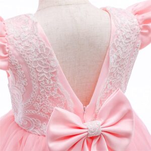 HNXDYY Girl Tutu Party Dress Bowknot Princess Baby Girls Birthday Gown #766_C Hot Pink 4-5 Years