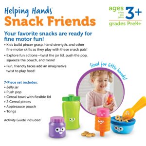 Learning Resources Helping Hands Snack Friends -Toddler Toys, Fine Motor Fun, Preschool, Fine Motor Skills, Toddler Activities, Occupational Therapy Toys,Age 3+,7 Pieces