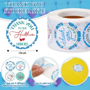 1000 Pcs Healthcare Workers Thanks Stickers 1.5 Inch Nurse Week Stickers Healthcare Gifts Nursing Stickers CNA Week Gifts Nursing School Graduation Labels for Nurses Doctor Card Envelope Package Seals