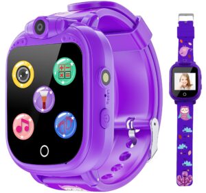 prograce kids watch girls gift - kids watch toddler watch with games 90° rotatable camera music alarm pedometer calculator touch screen digital wrist watch gifts for 4-12 years old