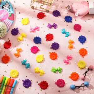 60 Pcs Self Hinge Hair Barrettes for Girls Ball Bubble Hair Accessories 80s 90s Assorted Hair Clips Elastic Ponytail for Baby Toddler (Lovely Style)