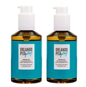 orlando pita argan oil glossing serum, moisturizing, softening, & shine-enhancing for smoother, more manageable, & overall healthier hair, rejuvenating leave-in treatment, 2 pack (5.2 fl oz each)