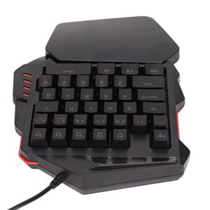 One Handed Gaming Keyboard, 35 Keys Ergonomic Button Keyboard RGB Light Emitting G1/g2 Keys Macro Recording Wired Keypad, Mechanical Gaming Keyboard