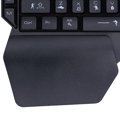 One Handed Gaming Keyboard, 35 Keys Portable Mini Gaming Keypad with Wrist Rest Plug and Play Mechanical Gaming Keyboard for PC Gamer