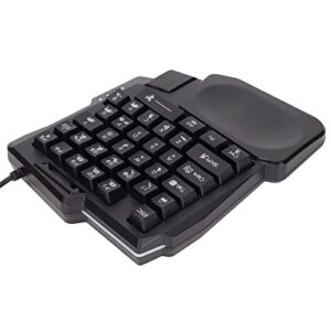 35 keys gaming keyboard, wide palm rest 35 keys one handed gaming keyboard waterproof black anti slip design for computer for mobile games