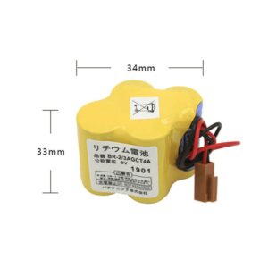 BAOBUTE 2pcs BR-2/3AGCT4A 6V 4400mAh Replacement Battery for FANUC A98L-0031-0025 CNC System with Brown Plug