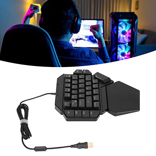 One Handed Mechanical Gaming Keyboard, 35 Key USB Wired Gaming Keyboard Gaming Keypad with 6 Programmable Keys, Half Keyboard One Hand Operate for Gaming