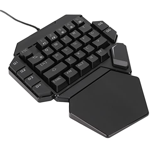 One Handed Mechanical Gaming Keyboard, 35 Key USB Wired Gaming Keyboard Gaming Keypad with 6 Programmable Keys, Half Keyboard One Hand Operate for Gaming