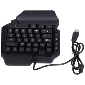 One Handed Gaming Keyboard, 35 Keys Portable Mini Gaming Keypad with Wrist Rest Plug and Play Mechanical Gaming Keyboard for PC Gamer