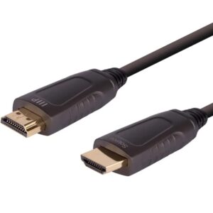 Monoprice 8K Ultra High Speed Fiber Optic Certified HDMI Cable - HDMI 2.1, 8K@60Hz, 4K@120Hz, 48Gbps, HDR, VRR, Active Optical Cable (AOC), 49ft, Black