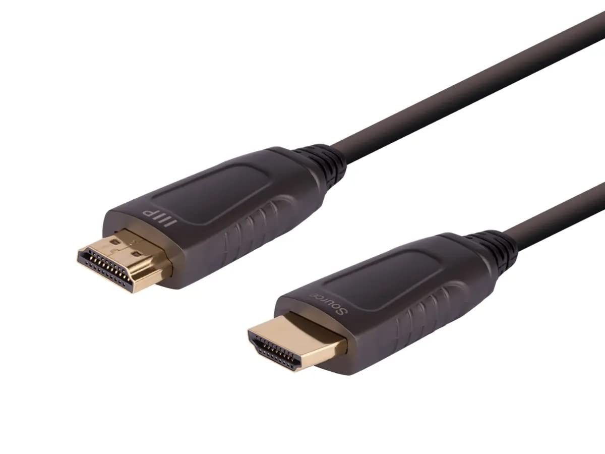 Monoprice 8K Ultra High Speed Fiber Optic Certified HDMI Cable - HDMI 2.1, 8K@60Hz, 4K@120Hz, 48Gbps, HDR, VRR, Active Optical Cable (AOC), 49ft, Black