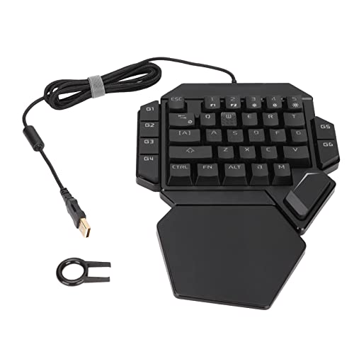 One Handed Mechanical Gaming Keyboard, 35 Key USB Wired Gaming Keyboard Gaming Keypad with 6 Programmable Keys, Half Keyboard One Hand Operate for Gaming