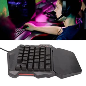 One Handed Gaming Keyboard, 35 Keys Ergonomic Button Keyboard RGB Light Emitting G1/g2 Keys Macro Recording Wired Keypad, Mechanical Gaming Keyboard