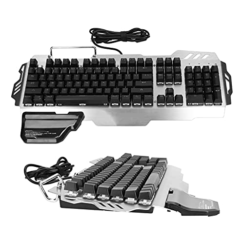 Lighted Up Keyboard Wired Keyboard Gaming Keyboard RGB USB Mechanical Keyboard, Ergonomic Keyboard 104 Keys USB Aluminum Alloy Computer Supplies for Pc(Black)