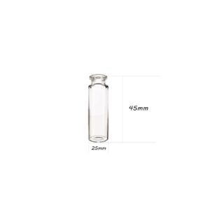 10ml Sample Vials Pack of 154 pcs-24x45mm Glass Transparent Bottom headspace Sample Bottles, chamfered Surface Treatment