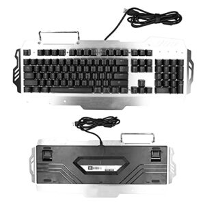 Lighted Up Keyboard Wired Keyboard Gaming Keyboard RGB USB Mechanical Keyboard, Ergonomic Keyboard 104 Keys USB Aluminum Alloy Computer Supplies for Pc(Black)